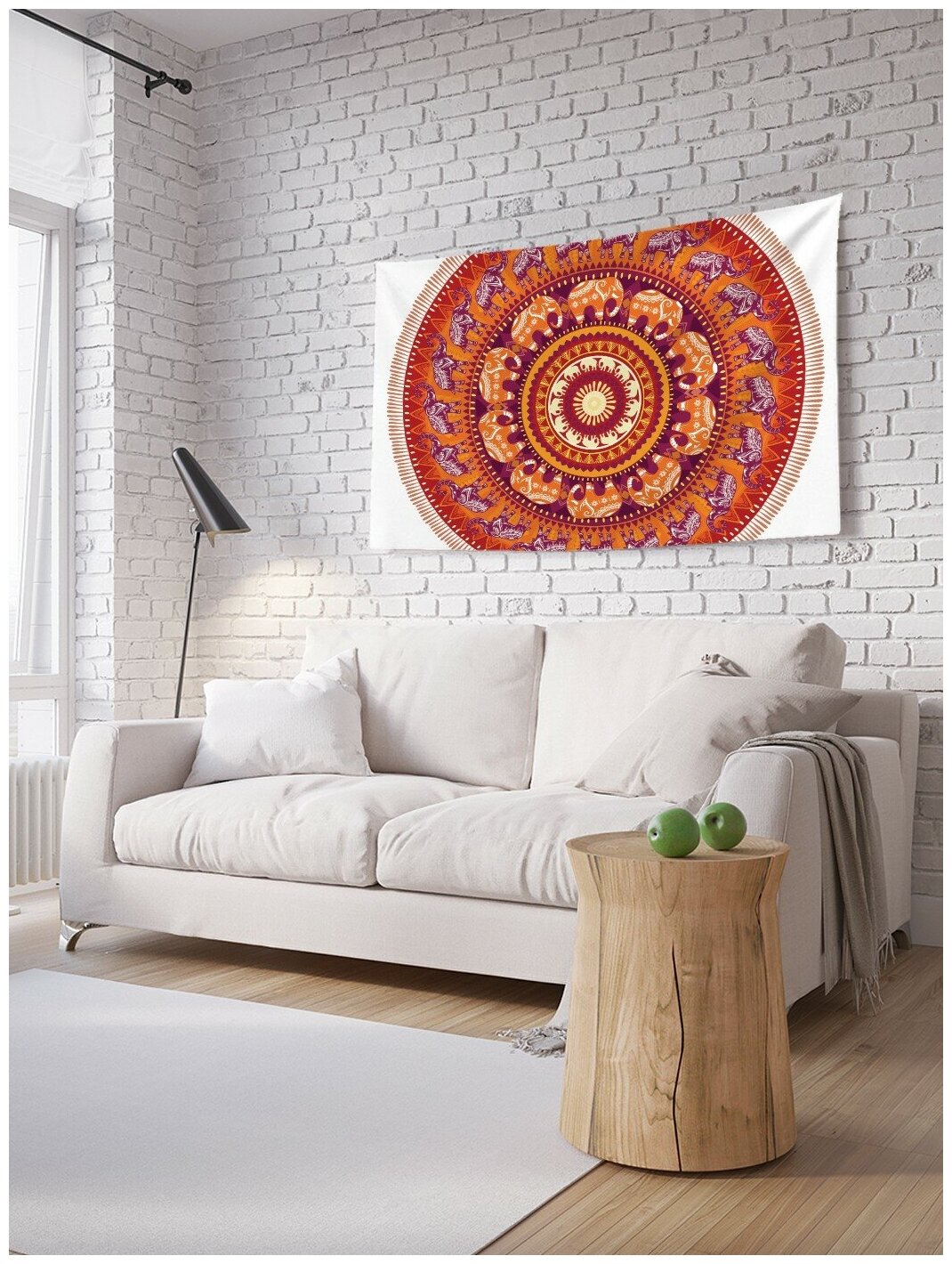 Фотопанно на стену горизонтальный постер 150х200 "Слоновая мандала", JoyArty