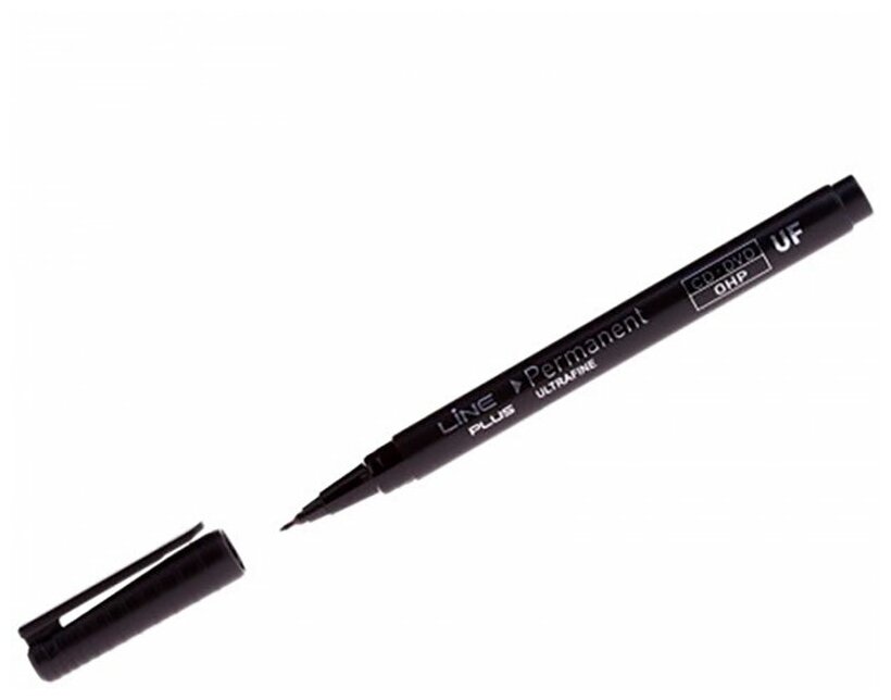 Перманентный маркер Line Plus 2500UF, игольчатый наконечник, 0.4 мм, черный {207956} (1 шт)
