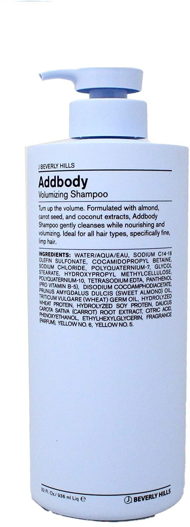 J Beverly Hills Addbody Volumizing Shampoo Шампунь для придания объема волосам, 936 мл