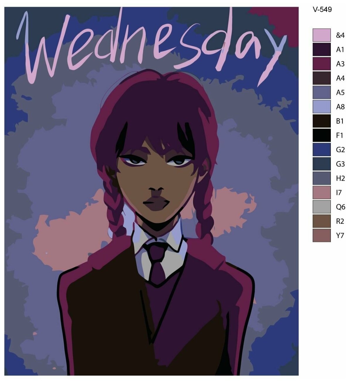 Картина по номерам V-549 "Уэнсдэй (Wednesday) сериал", 80x100 см