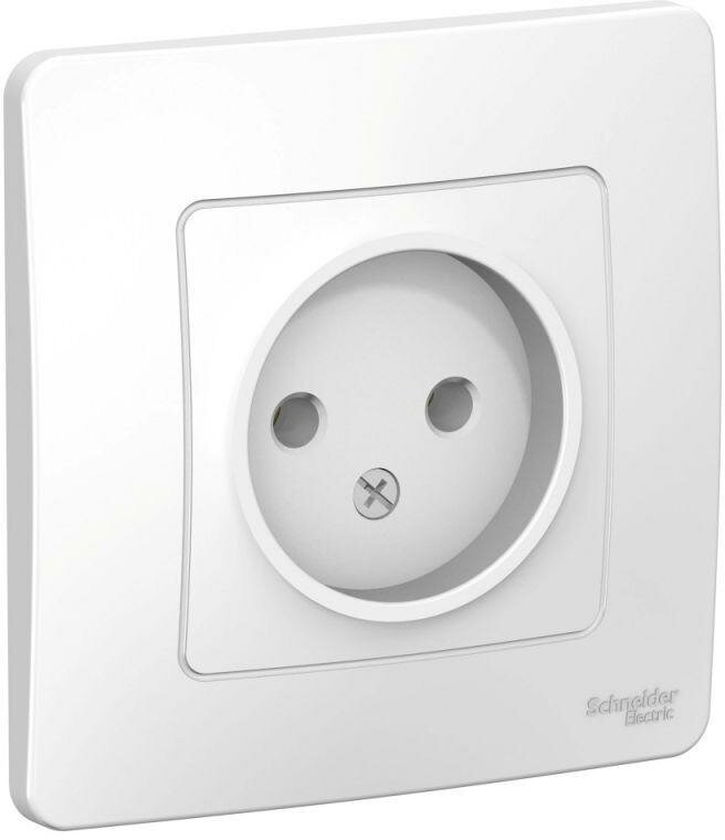 Розетка 1-м СП Blanca 16А IP20 250В без заземл. без защ. шторок бел. SE BLNRS000011-10 шт