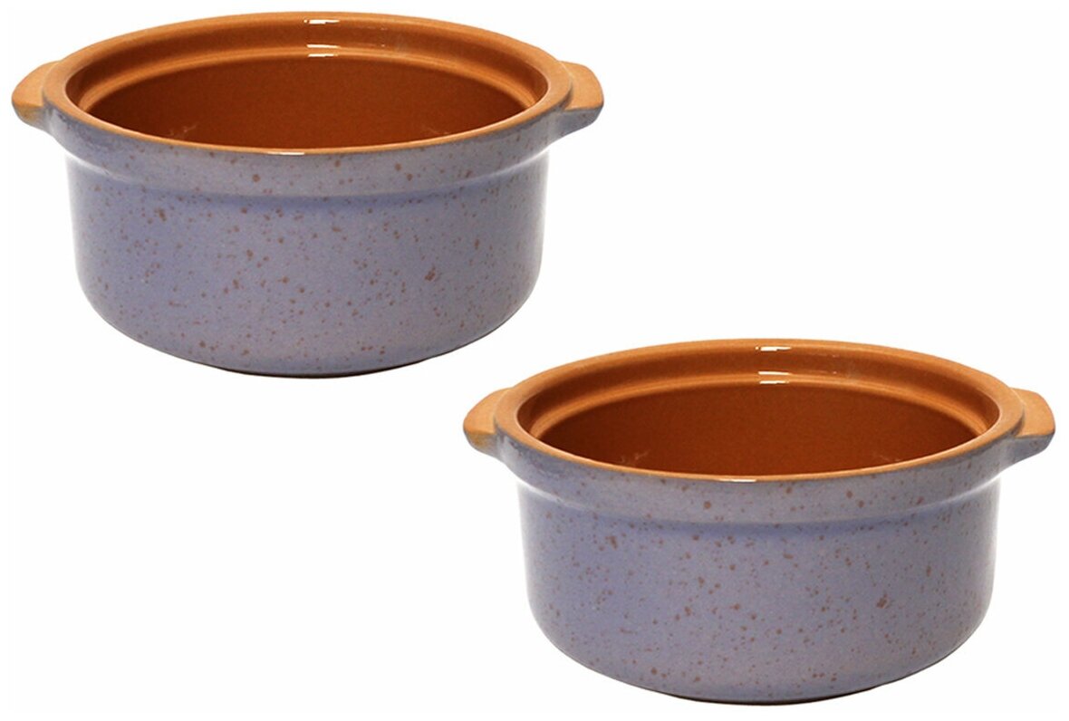 Набор из 2-х форм для запекания с ручками d15см, 0,8л (сиреневый)