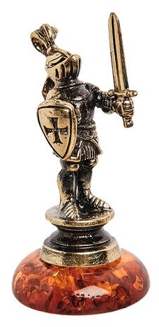 Фигурка Рыцарь (латунь, янтарь) AM- 536 113-701653