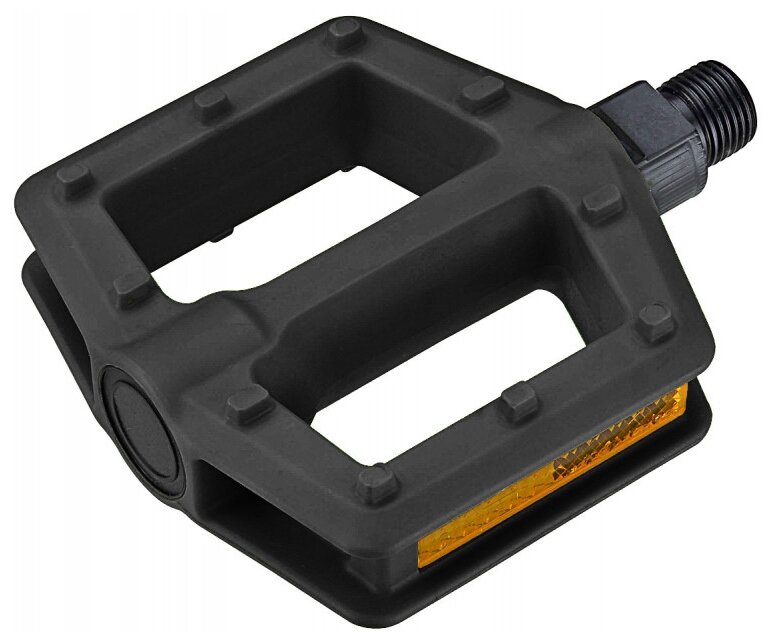 Педали 8-34000910 пластик APD-522 Junior широкие с отражателями ось Cr-Mo 93x87x19см 300г черные AUTHOR