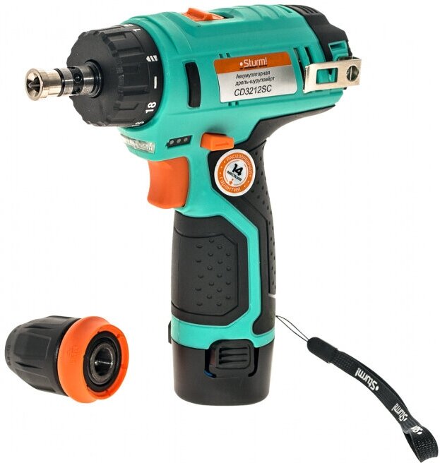 Шуруповерт STURM CD3212SC Тип инструмента - Аккумуляторный Напряжение аккумулятора - 12 В Ёмкость аккумулятора - 2 Ач