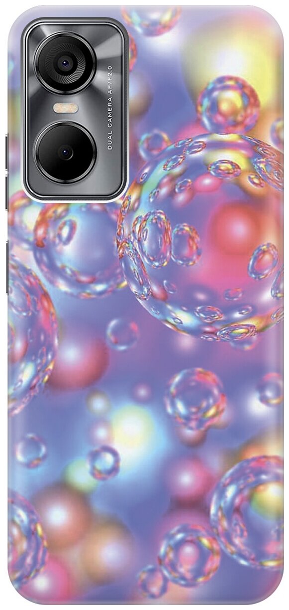 Силиконовый чехол на Tecno Pop 6 Pro, Техно Поп 6 Про с принтом "Необычные пузырьки"
