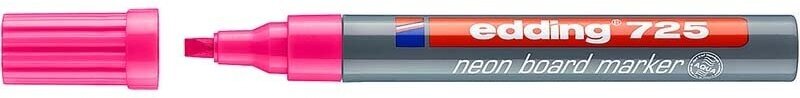 Маркер edding 725, для досок, скошенный наконечник, 2-5 мм Неон розовый