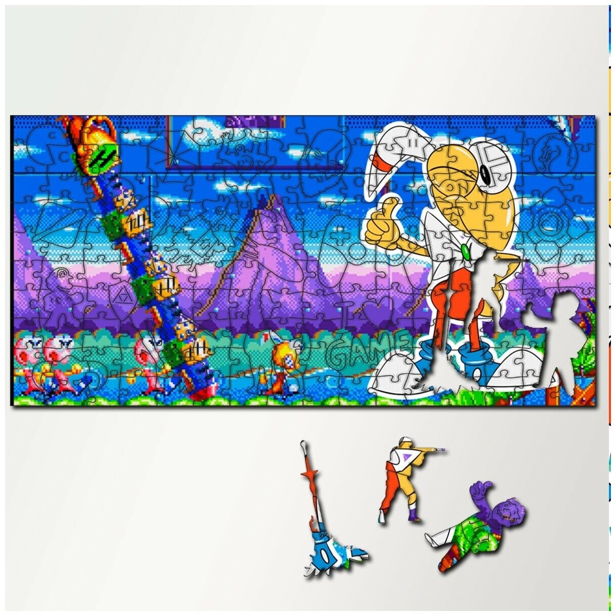 Пазл из дерева с фигурками, 230 деталей, 46х23 см игры Dynamite Headdy - 5636