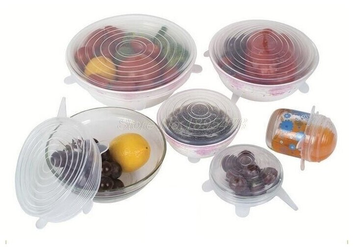 Крышки "Прозрачные" силиконовые для кухни