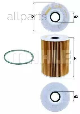 MAHLE OX254D4 Фильтр масл. PORSCHE CAYENNE, CARRERA, 911 3.6-4.8 07>