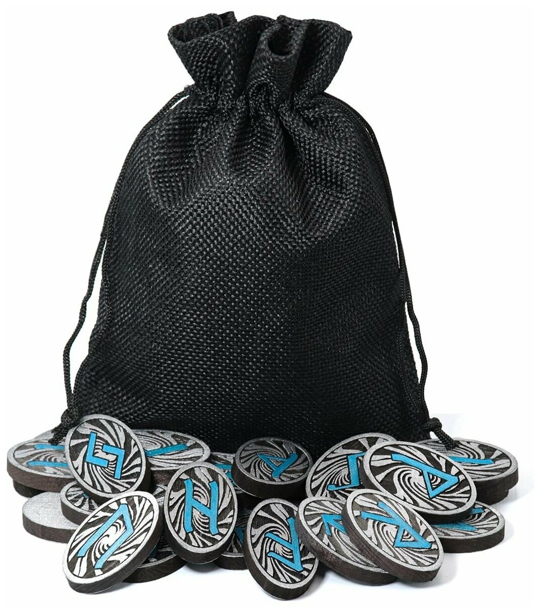 Руны скандинавские SILVARIE, деревянные из кедра "Спираль Судьбы", 25 шт