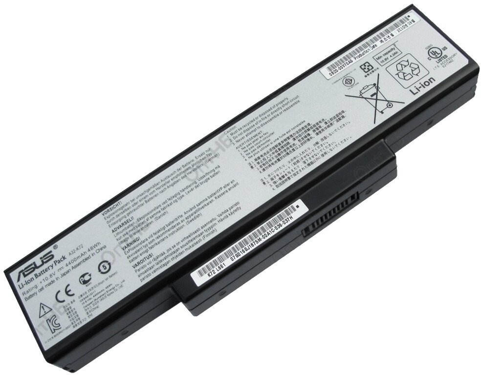 Аккумулятор для ноутбука Asus K72, K72JK, K72JR, K72F, K73, K72D, K72J, K72Q, K72JF, N71, N73, X77,