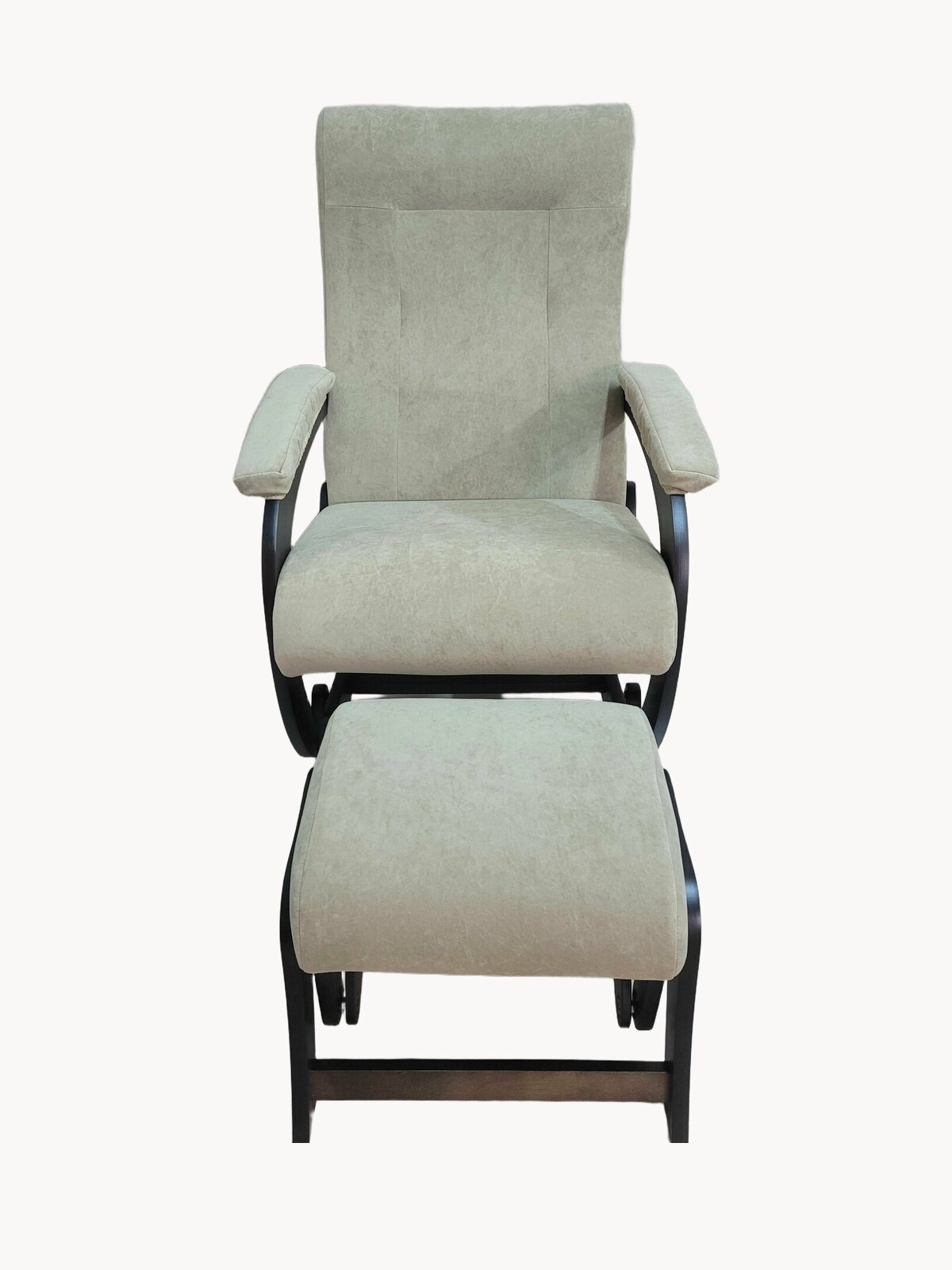 Кресло-качалка "Комфорт" Wood Space с пуфом-качалкой, для отдыха и кормления, с мягкими накладками на подлокотники