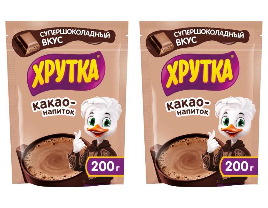 Хрутка СуперШоколад Какао быстрорастворимый, 200 г, 2 шт