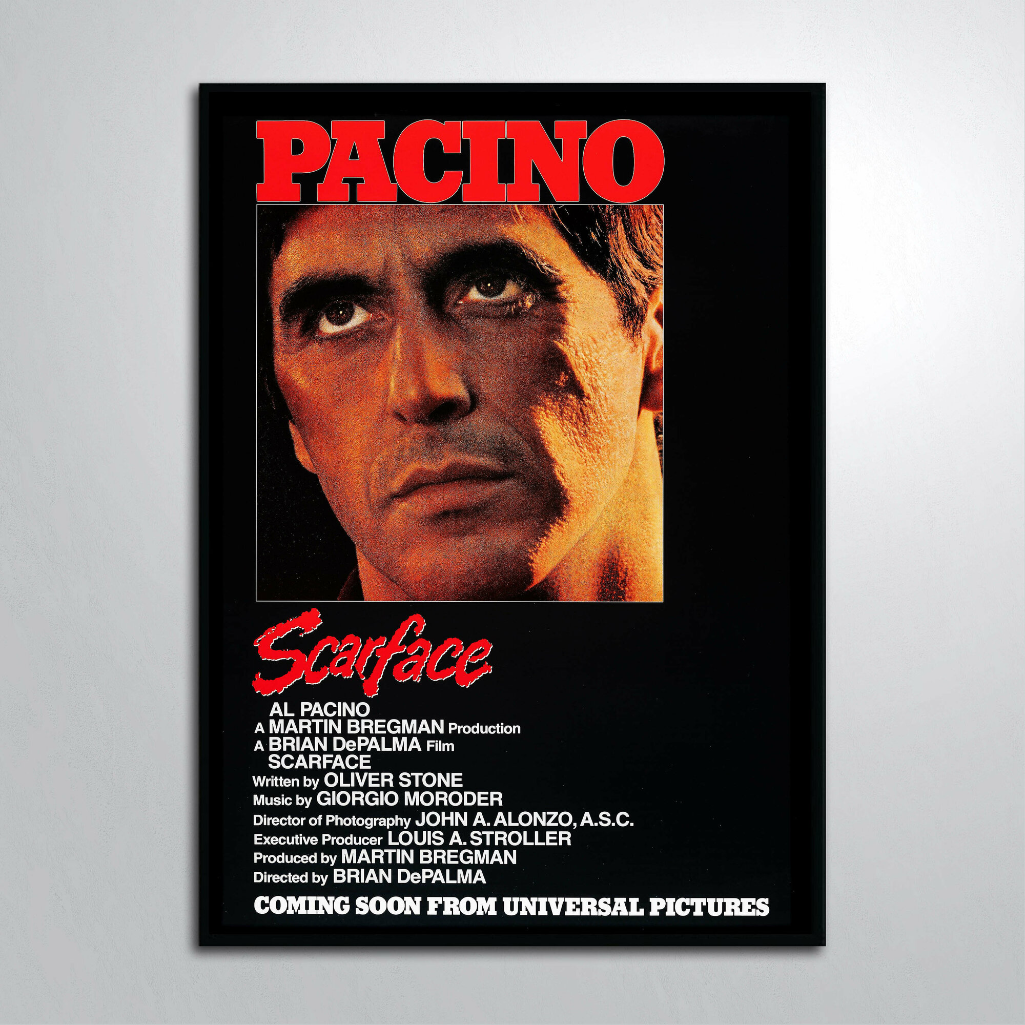 Постер без рамы/Лицо со шрамом Аль Пачино Тони Монтана Винтаж Плакат Scarface (А2/420х594)