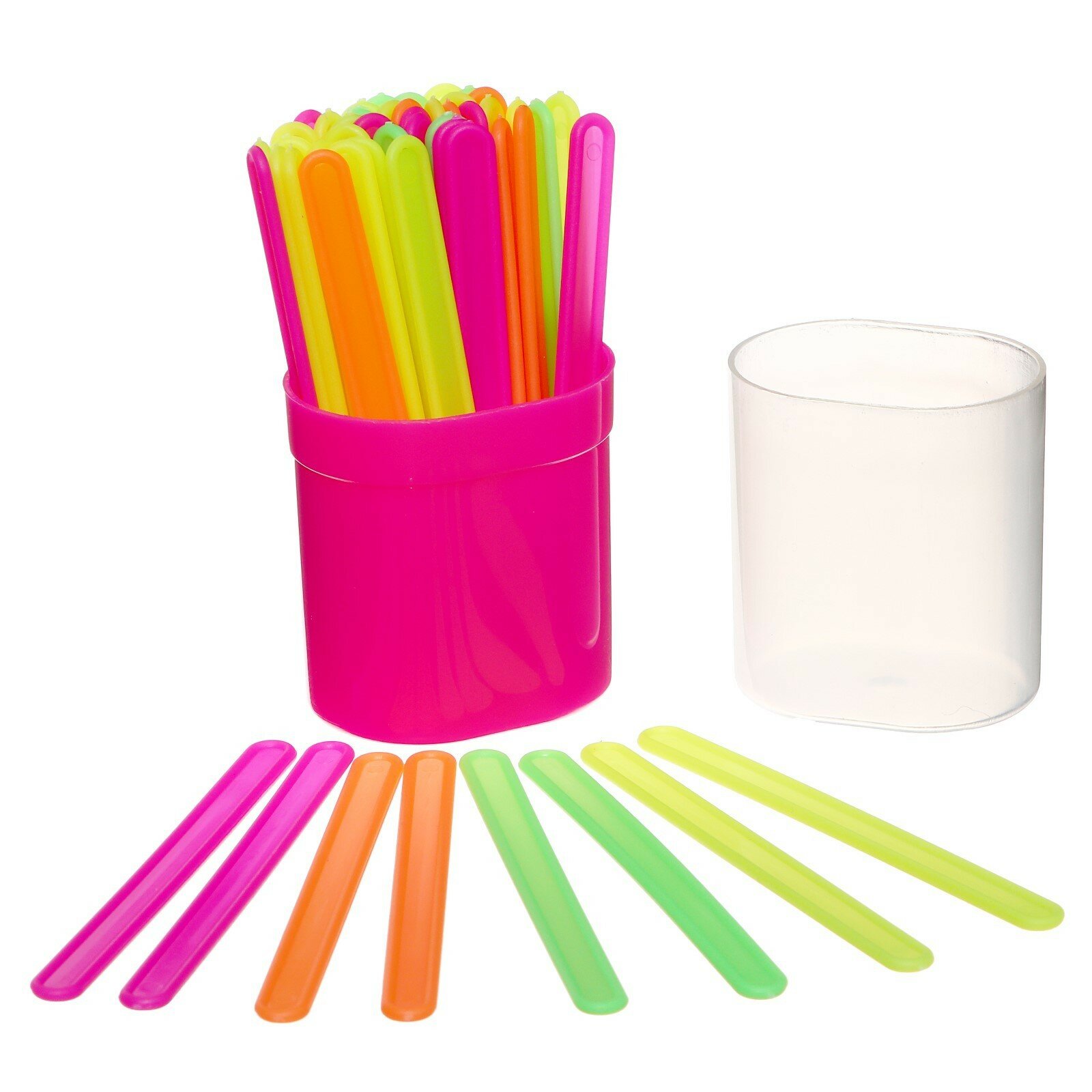 Счетные палочки 50 штук в пенале «Фонарики» Calligrata, неоновые, микс