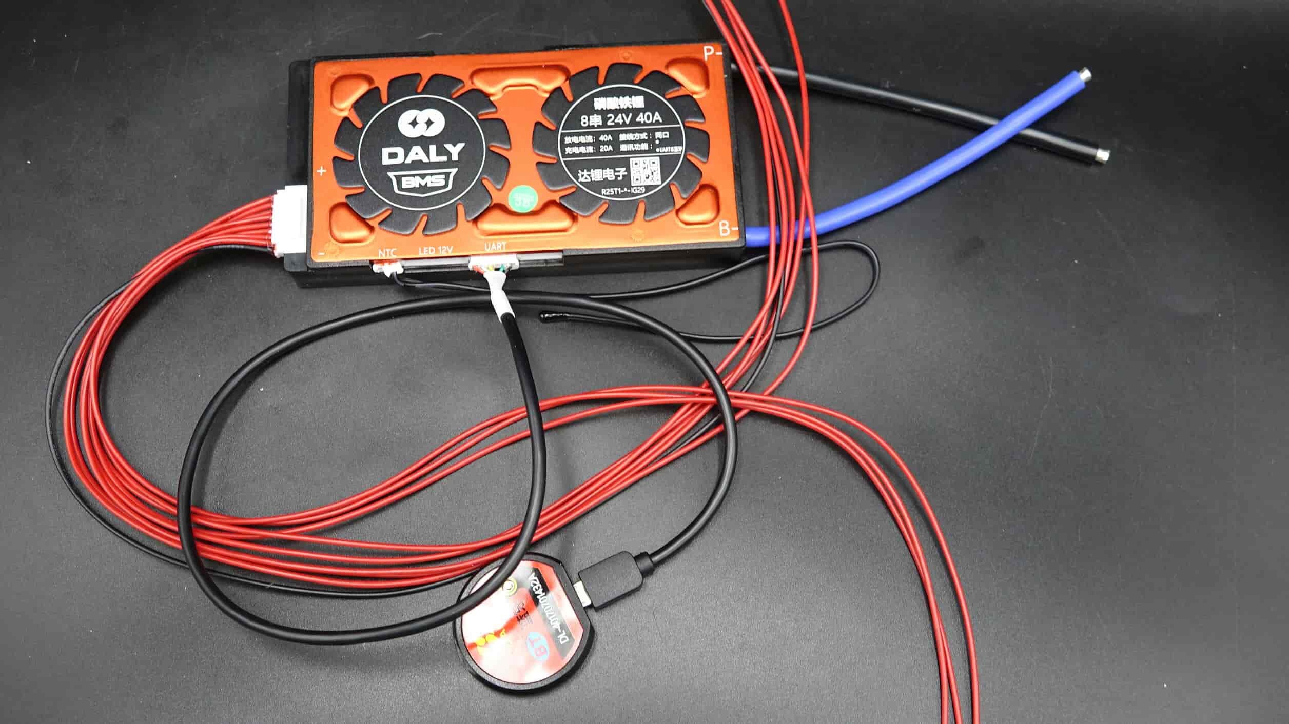 8S Умная Плата защиты Smart BMS DALY Lifepo4 40A c Bluetooth, Водозащищенная, общий порт заряда-разряда