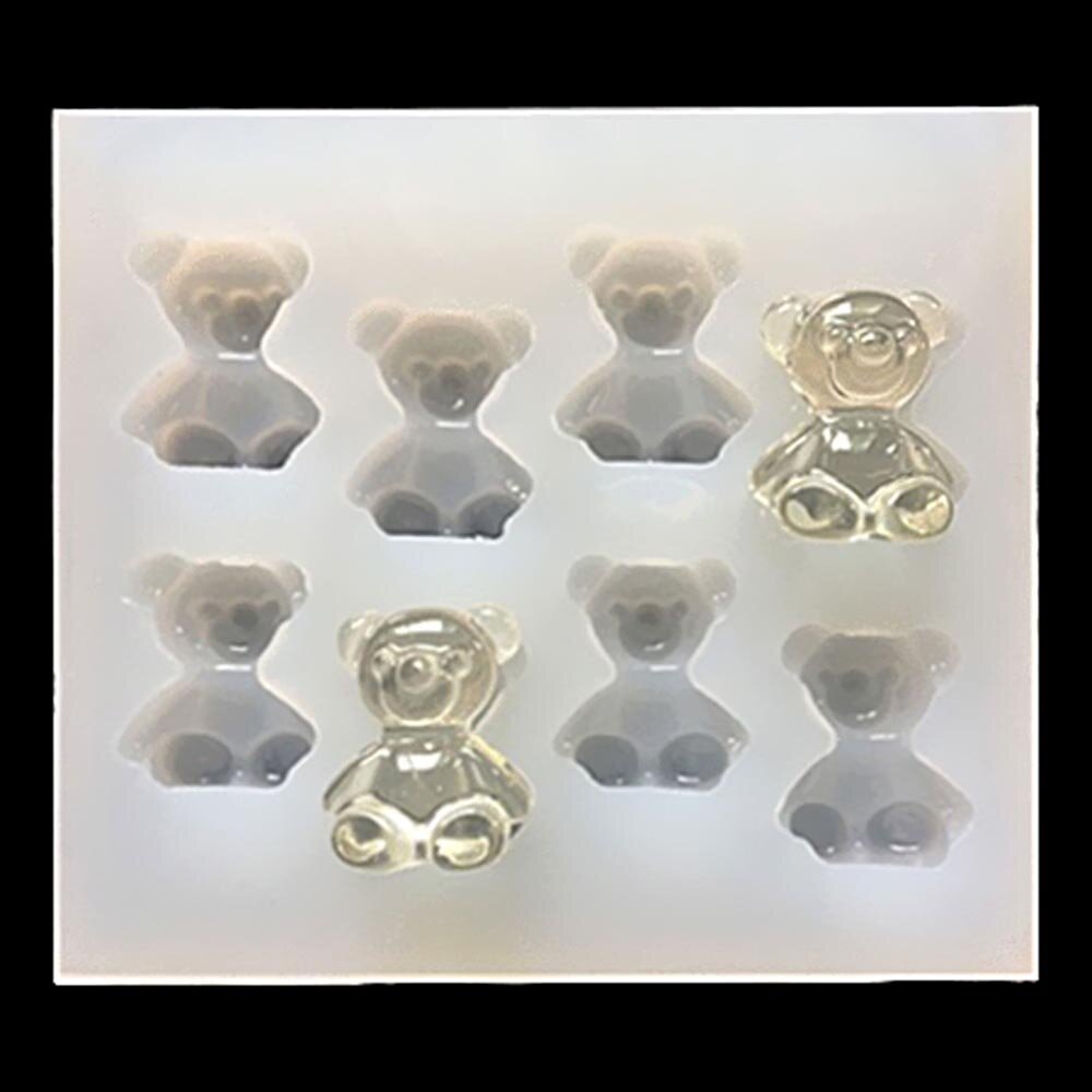 Молд силиконовый 0009688 для эпоксидной смолы Мишки 9х8х1.2 см, цена за 1 шт.