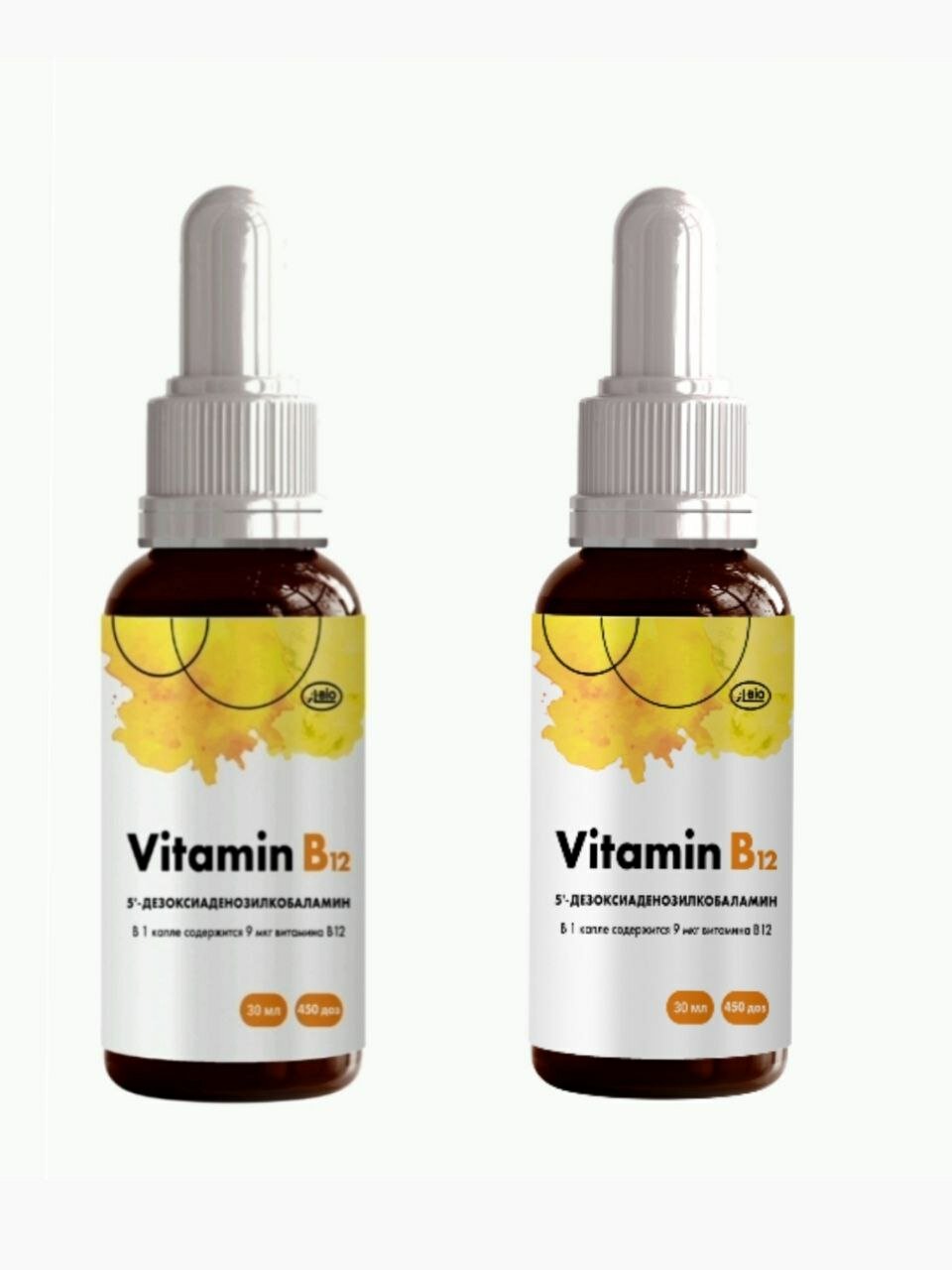 Комплексная пищевая добавка Витамин B12 дезоксиаденозилкобаламин A-BIO (А-БИО) набор 2 шт. по 30 мл