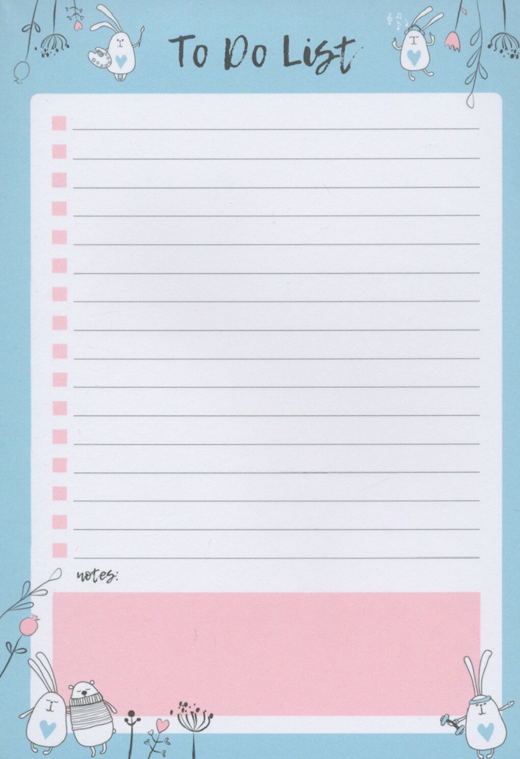 Планер недатированный "Bunny" (50 листов,130х190, склейка) (N2019)