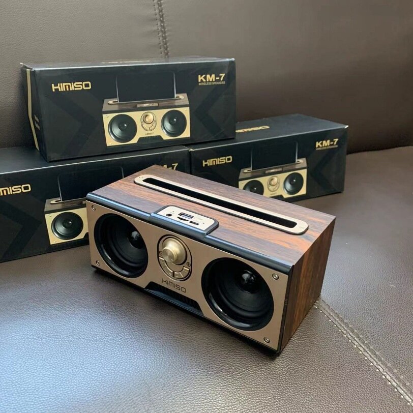 Новый KM-7 Ретро Деревянный Беспроводной Bluetooth Динамик Портативный Уличный Радио Слот для Карты Bluetooth Динамик