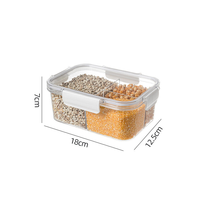 Ланч-бокс "Холодильник", герметичный, с разделителем, белый, 3 сетки