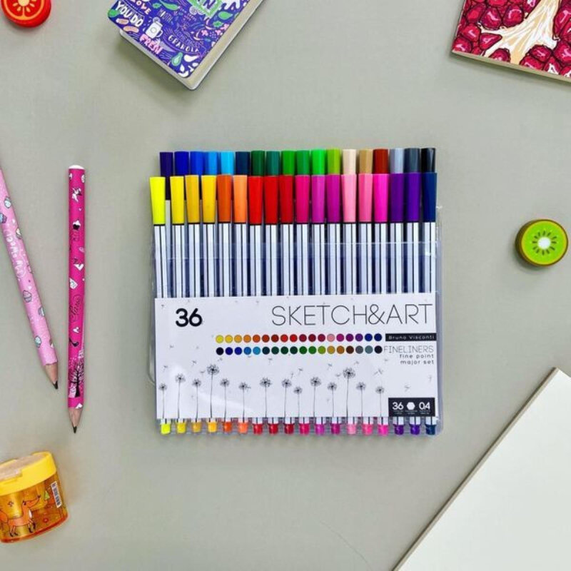 Набор линеров для скетчинга SKETCH&ART В ПВХ кармане 0.4 мм 36 цв 36-0014