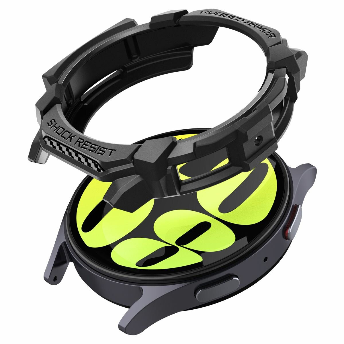 Чехол Spigen на Galaxy Watch 7 44mm (ACS08337) Rugged Armor / Спиген Чехол для Галакси Вотч 7 Черный