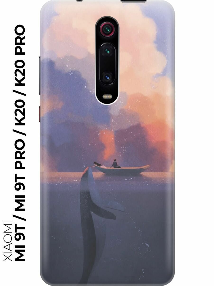 Силиконовый чехол Кит и облака на Xiaomi Mi 9T / Mi 9T Pro / K20 / K20 Pro / Сяоми Ми 9Т / Ми 9Т Про