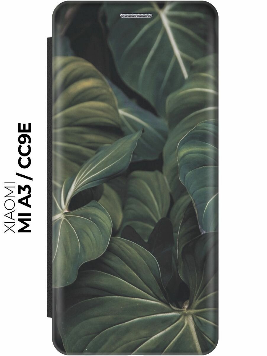 Чехол-книжка Листья филодендрона на Xiaomi Mi A3 / CC9e / Сяоми Ми А3 / Ми СС9е черный