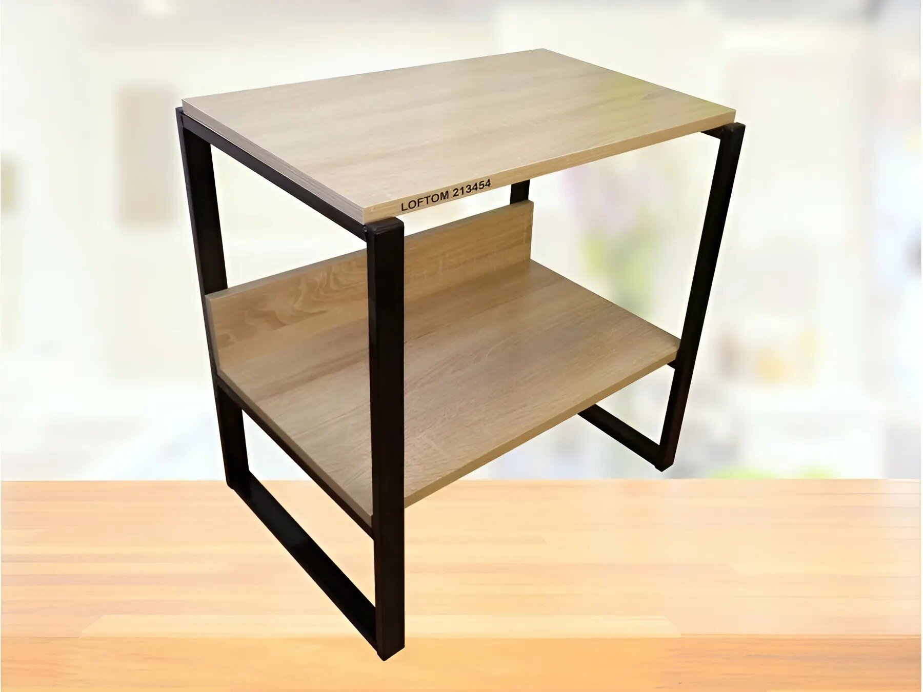 Полка для техники GARROSS "SIBERIA 213454", две полки 35х54 см, высота 56 см, каркас чёрный, цвет полок дуб сонома