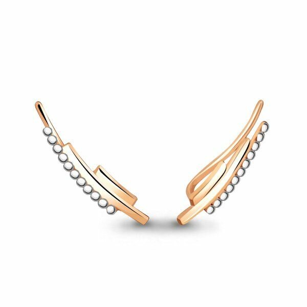 Серьги каффы, красное золото, 585 проба