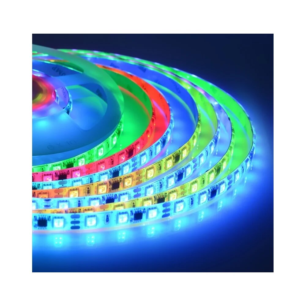 Apeyron Светодиодная лента 12В,7,2Вт/м, smd5050, 30д/м, IP20, подлож.10мм, 30м, RGB/ 00-533