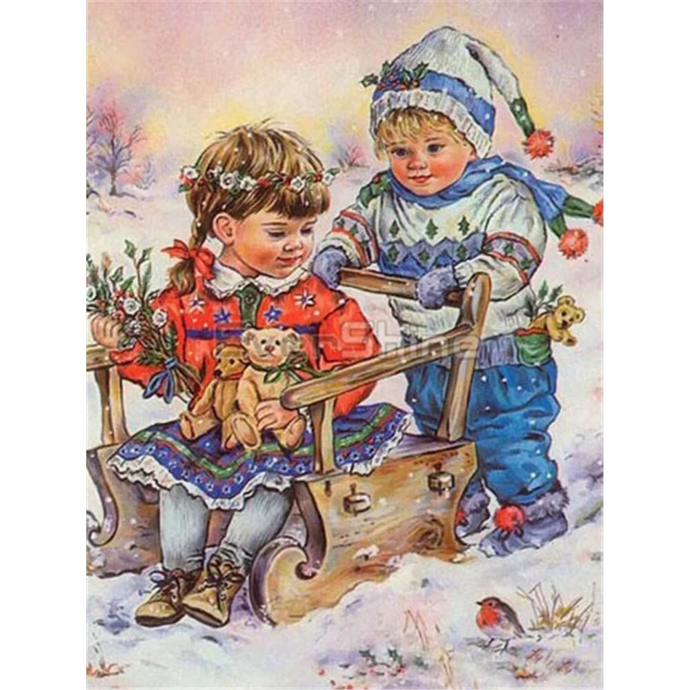 Набор для вышивки крестом «Ангел» Meian 40x50, 14CT