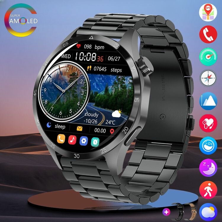 Умные часы Limited Edition 2024, Series 4 Pro Max, 2 ремешка, 46mm, черный
