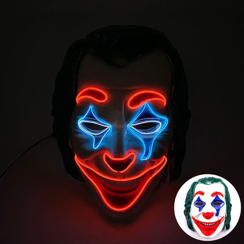 Маска на Хэллоуин "Страшная", трехцветная, со светодиодной подсветкой