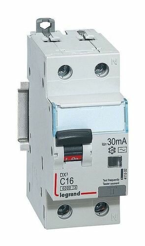 Дифавтомат АВДТ , Legrand "DX³" 4111002 , 2P 16А (C) 10кА, 30мА (AC)