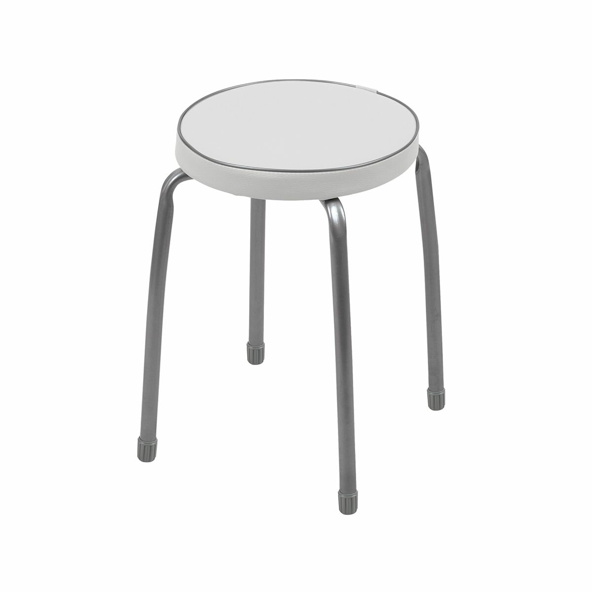 Табурет для кухни НИКА Фабрик 2, мягкое круглое сиденье, светло-серый, 32 см