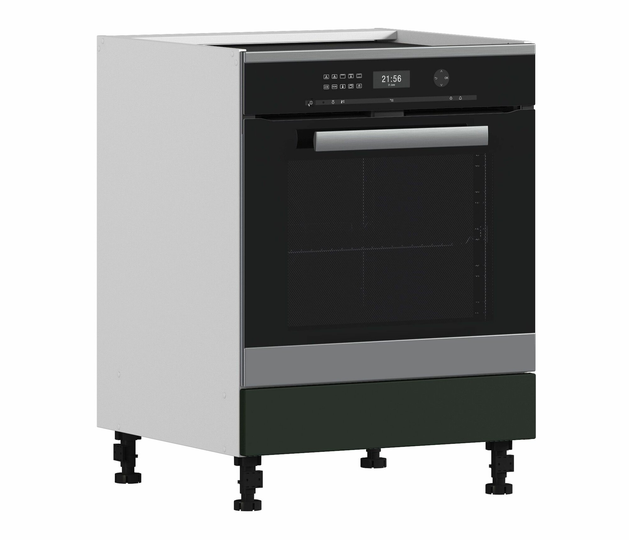 Кухонный модуль столплит "Регина" РСД-1-60, белый/олива, с ящиком