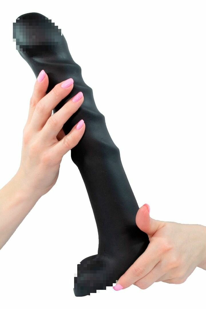 Фаллоимитатор-супергигант PREDATOR, черный, 37 см