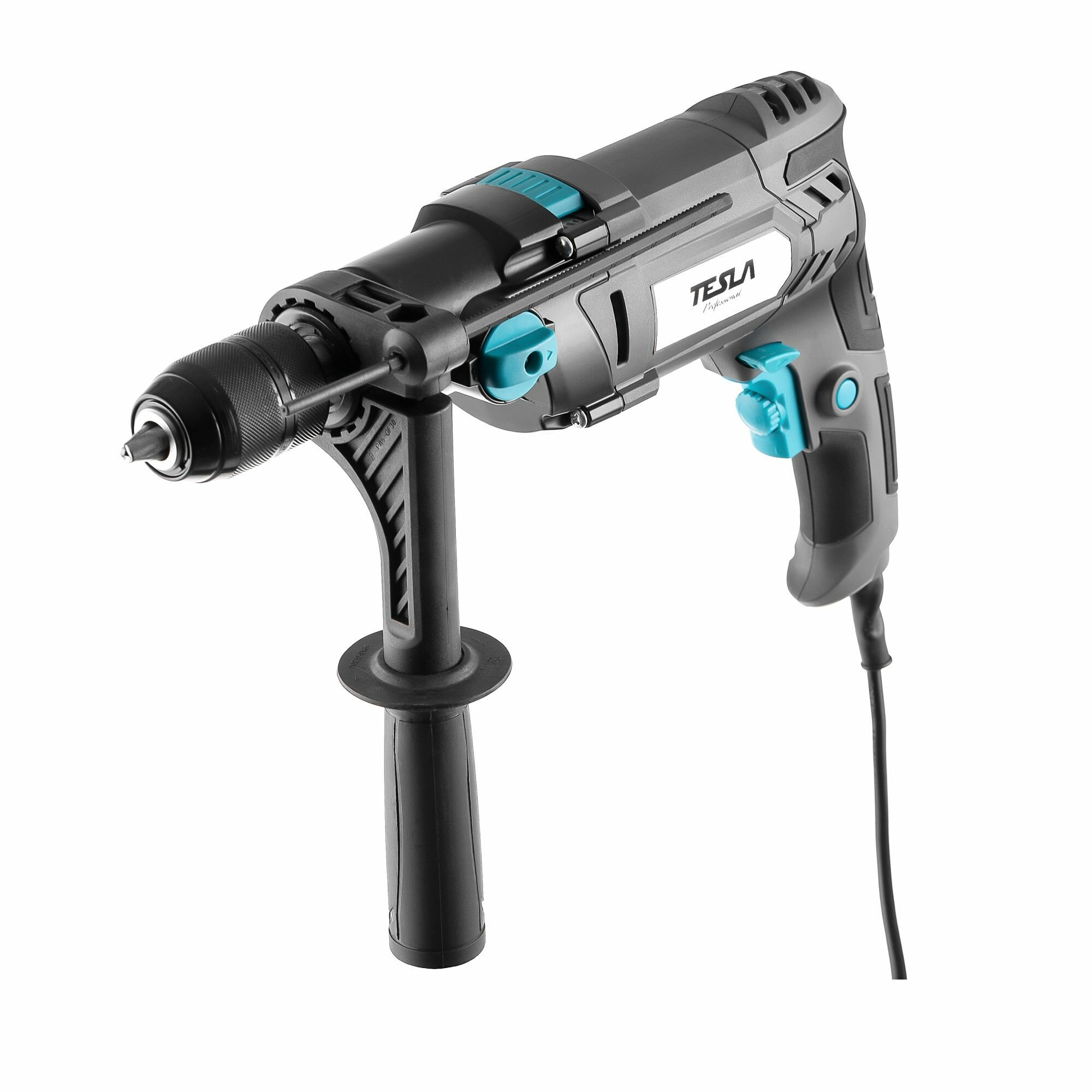 Дрель ударная TESLA TD1100С 1100Вт, 13мм 0-3000/0-1100об/мин, две скорости, мет патрон в коробке