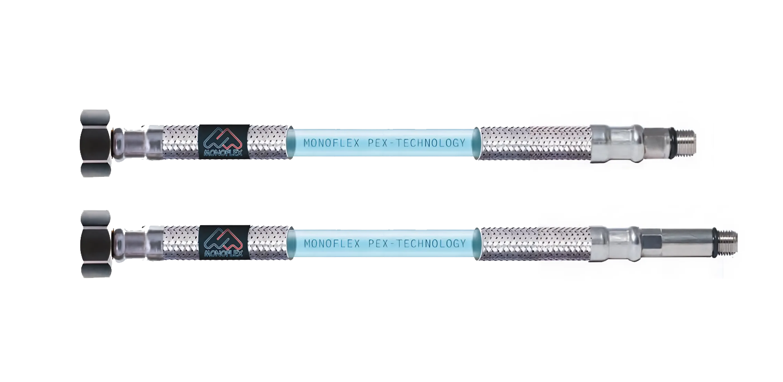 Гибкая подводка для смесителя Монофлекс PEX-Technology H01550, 12мм, 60см, гайка-штуцер 1/2"-М10х18, 1/2"-М10х35 (пара)