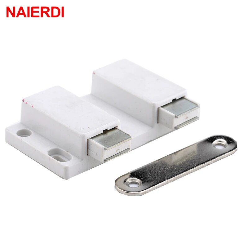 Двойной Магнитный защелка для шкафа NAIERDI, стопор для кухонной двери, ящик, мягкое закрытие, квадратное нажатие, для открытия, мебельная фурнитура