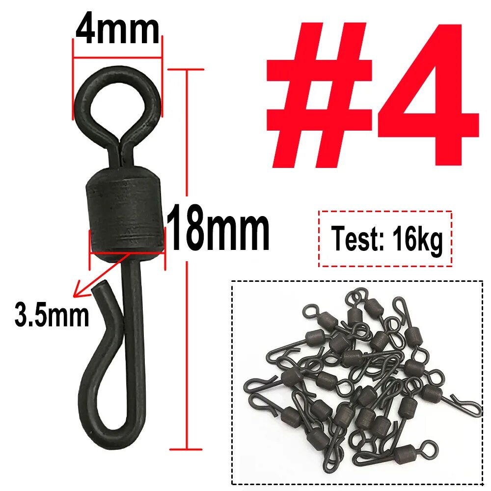 Facifa Подшипниковые вертлюги для рыбалки Черный, 100 pcs, black size 4