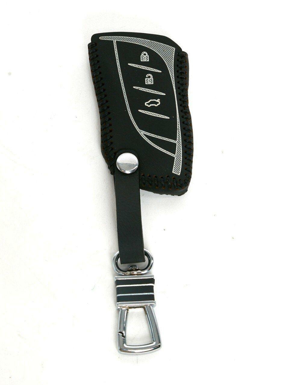 Чехол BGT для автомобильного ключа Lexus (Лексус), натуральная кожа, влагозащитный, ударопрочный, черный