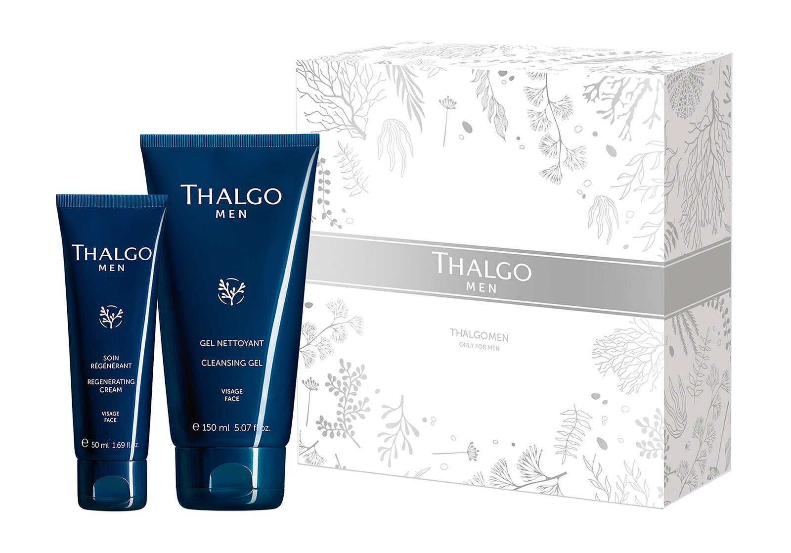 THALGO Thalgomen Набор для ухода за кожей лица, мужской (Крем, 50 мл + Гель, 150 мл)