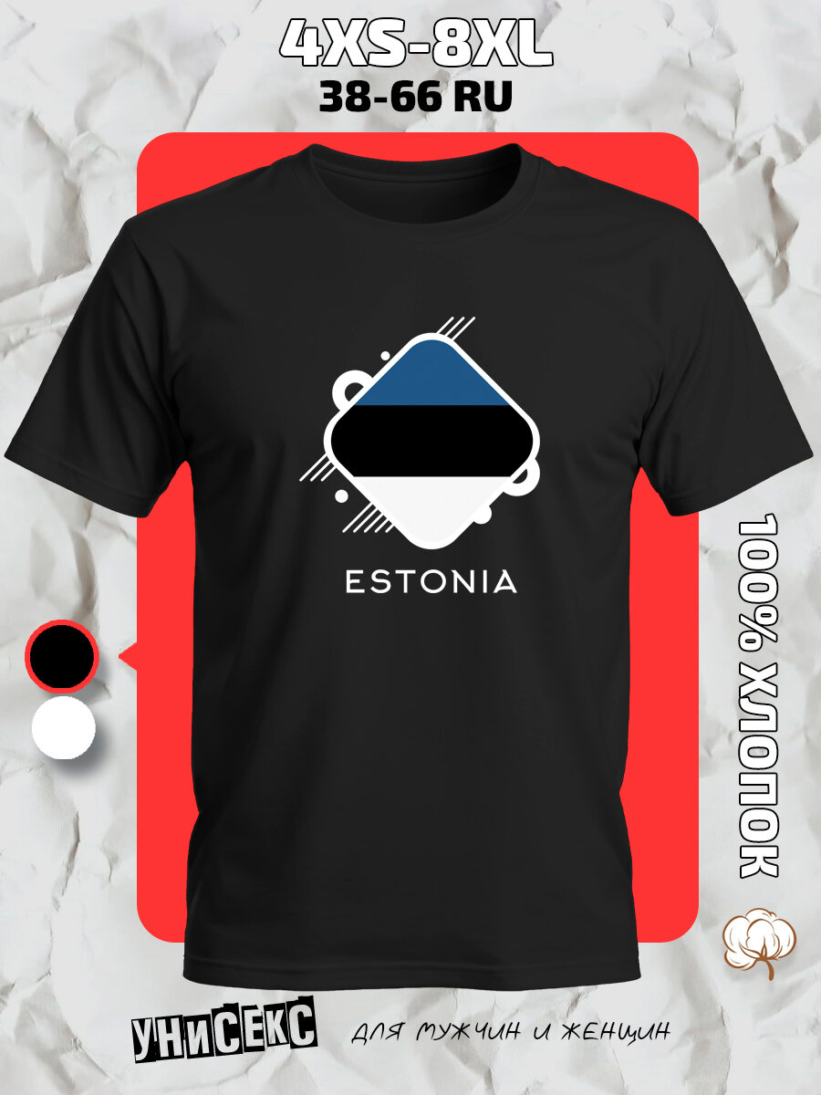 Футболка с принтом флаг Эстонии Estonia