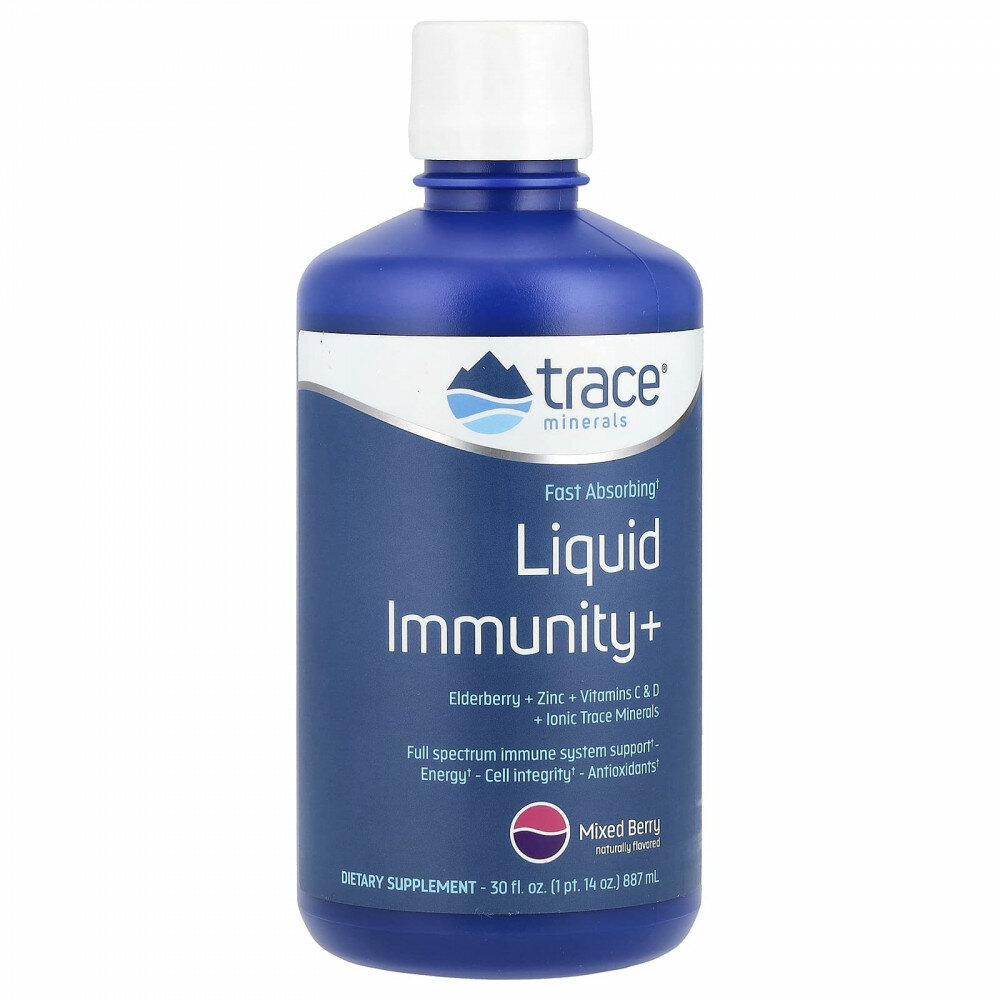 Trace, Быстро впитывающаяся жидкость Immunity +, ягодное ассорти, 887 мл (30 жидк. унц.)