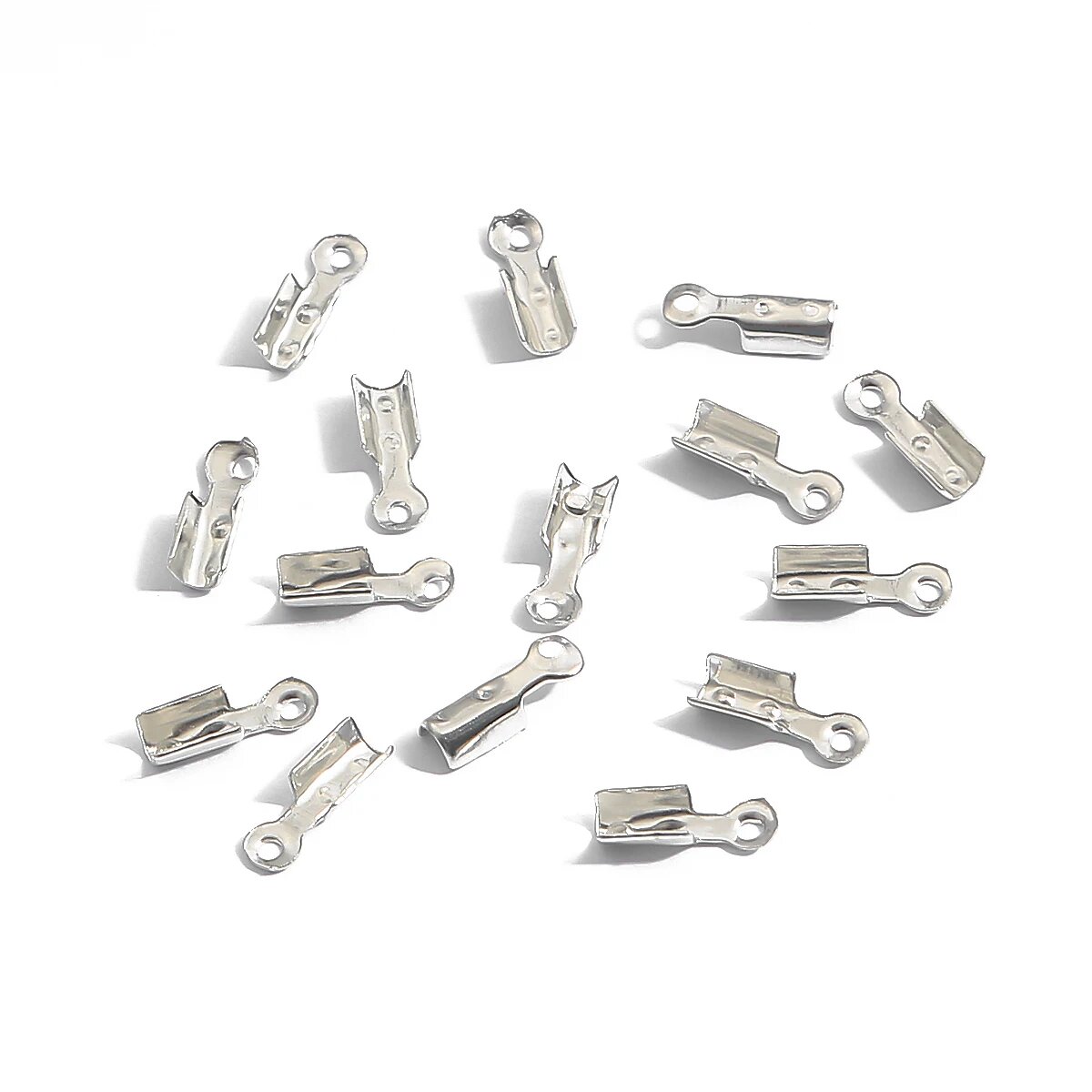 Ювелирные зажимы Younuoqi 8*3 мм Серебряный, 50pcs, Rhodium