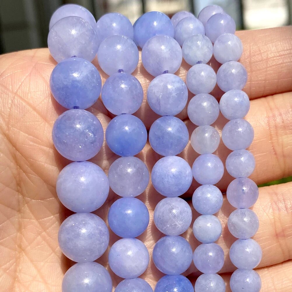 Бусины из натурального камня fascinante viento Фиолетовый, 10mm Approx 37pcs, Blue Angelite Jade